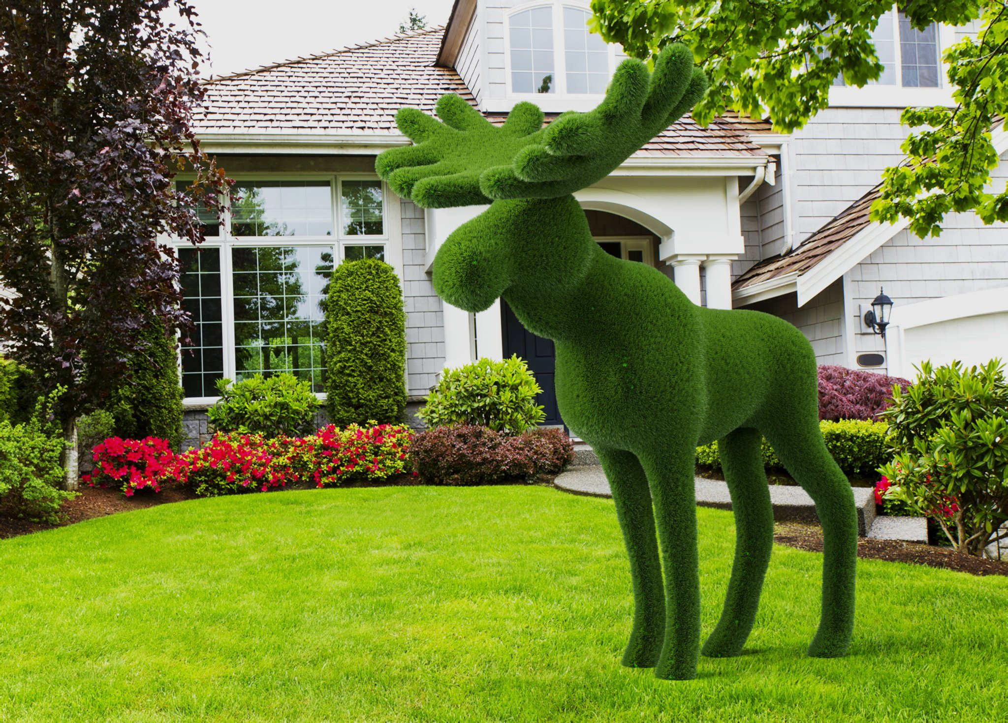 Decor Factory Studio Outdoor Moose Topiary Green Figures - Wayfair Canada