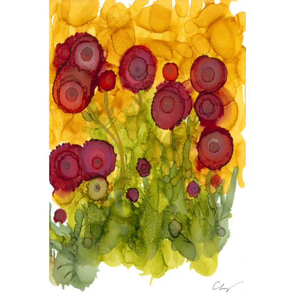 Rosalind Wheeler Poppy Whimsy VIII by Cheryl Baynes - Wrapped Canvas ...