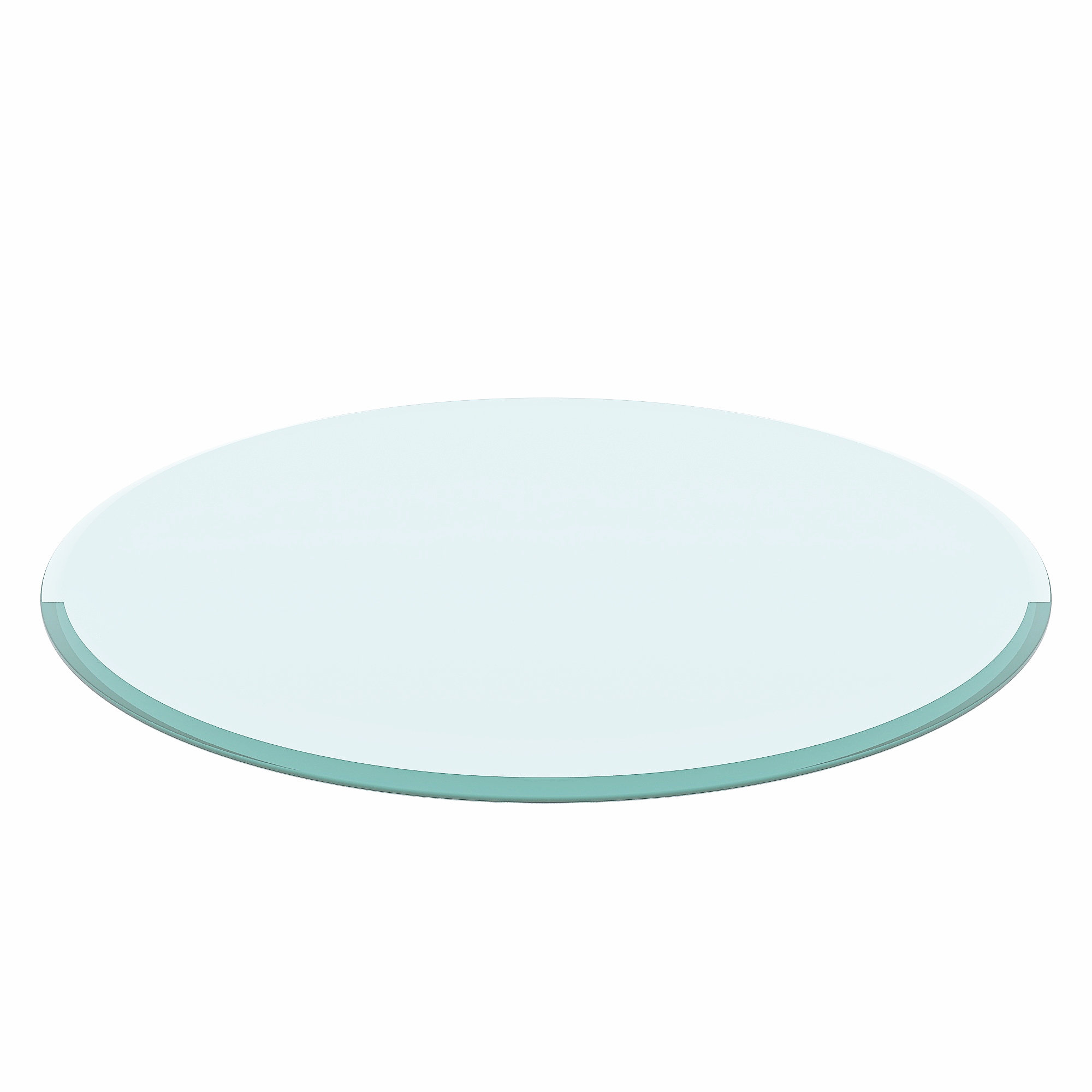 IANIYA Isola Glass Round Table Top, 1/2" Thick Beveled Polished Edge ...