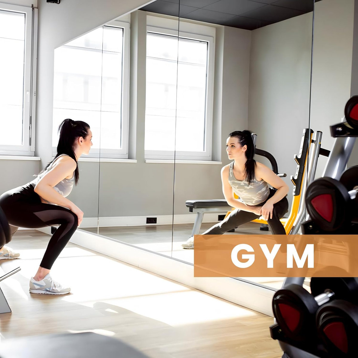 Ebern Designs 2 PCS Rectangle Frameless Wall-Mounted Gym Mirror Dance ...