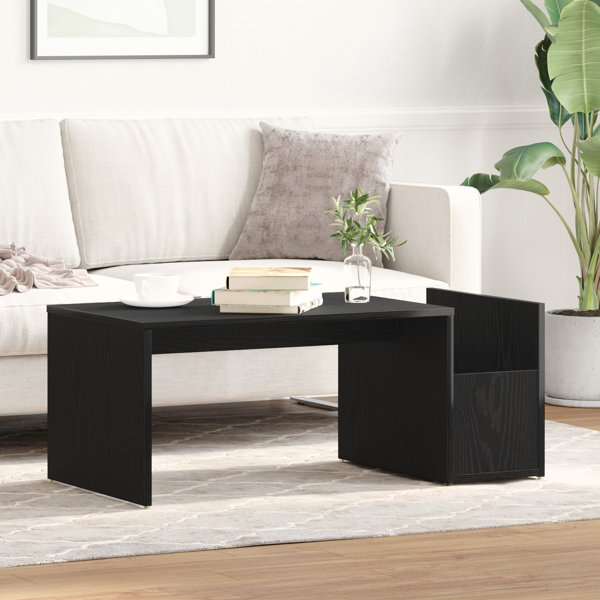 17 Stories Coffee Table Black Oak Wood 90X45x35 Durable Coffee Table ...