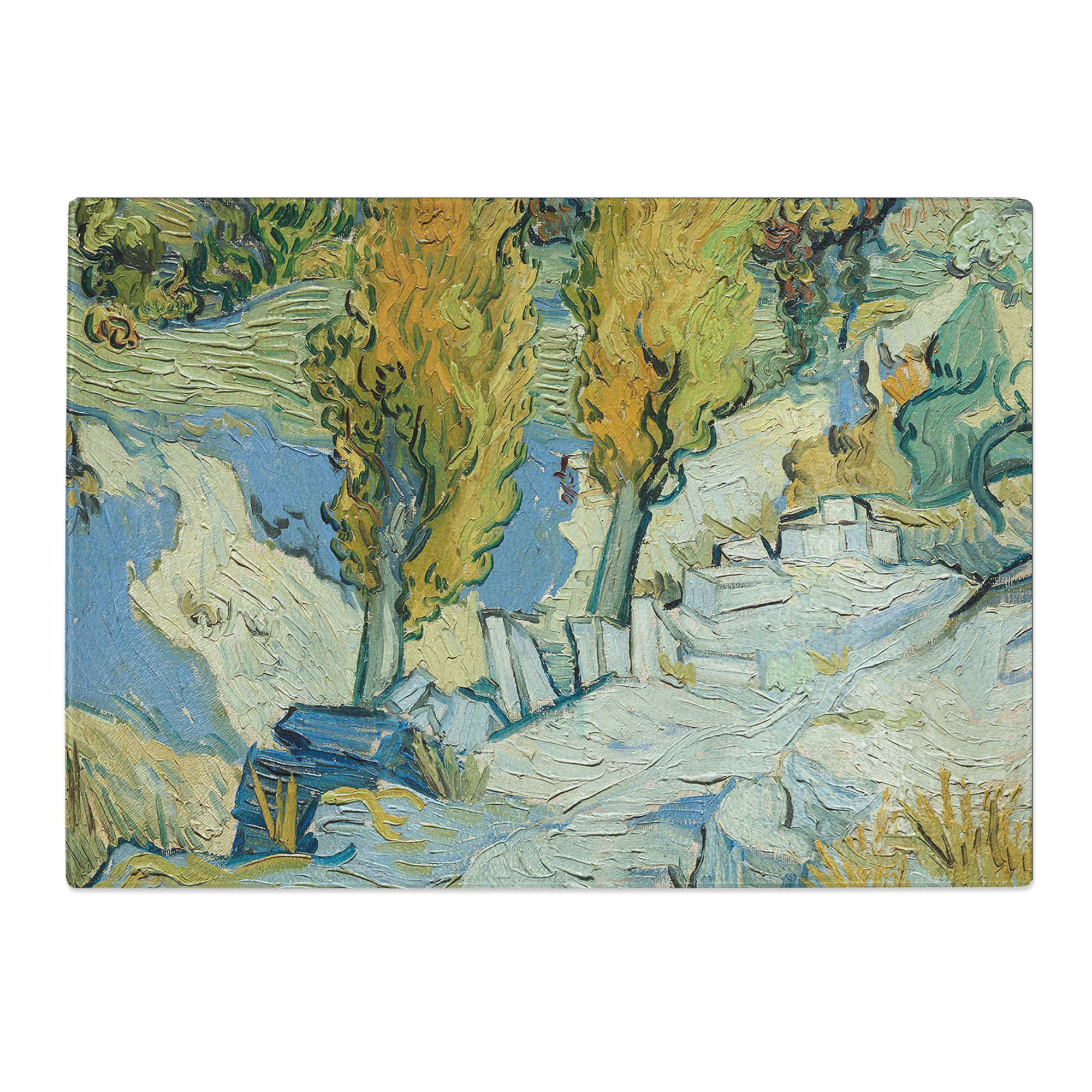 East Urban Home Landscape with Trees by Vincent Van Gogh Chopping Board ...