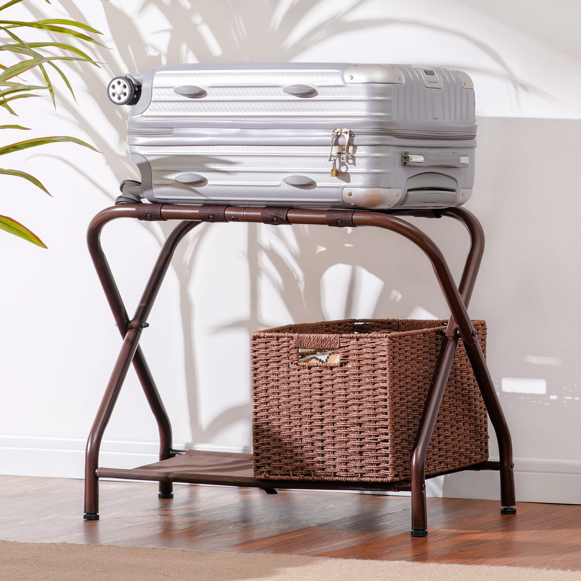 IFBECT Pack of 2 Luggage Rack,Steel Folding Suitcase Stand | Wayfair