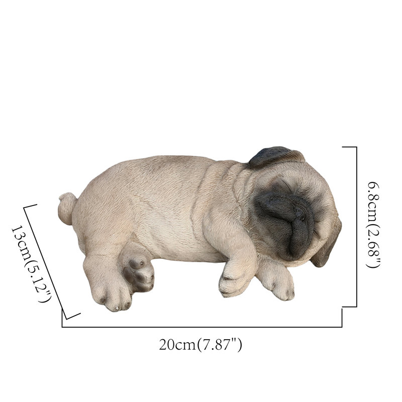 Hi-Line Gift Ltd. Pug Dreamland: Cozy Brown Polyresin Sleeping Pug ...