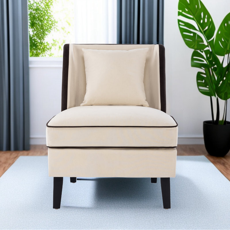 Ebern Designs Ellivia Velvet Accent Chair without Ottoman | Wayfair
