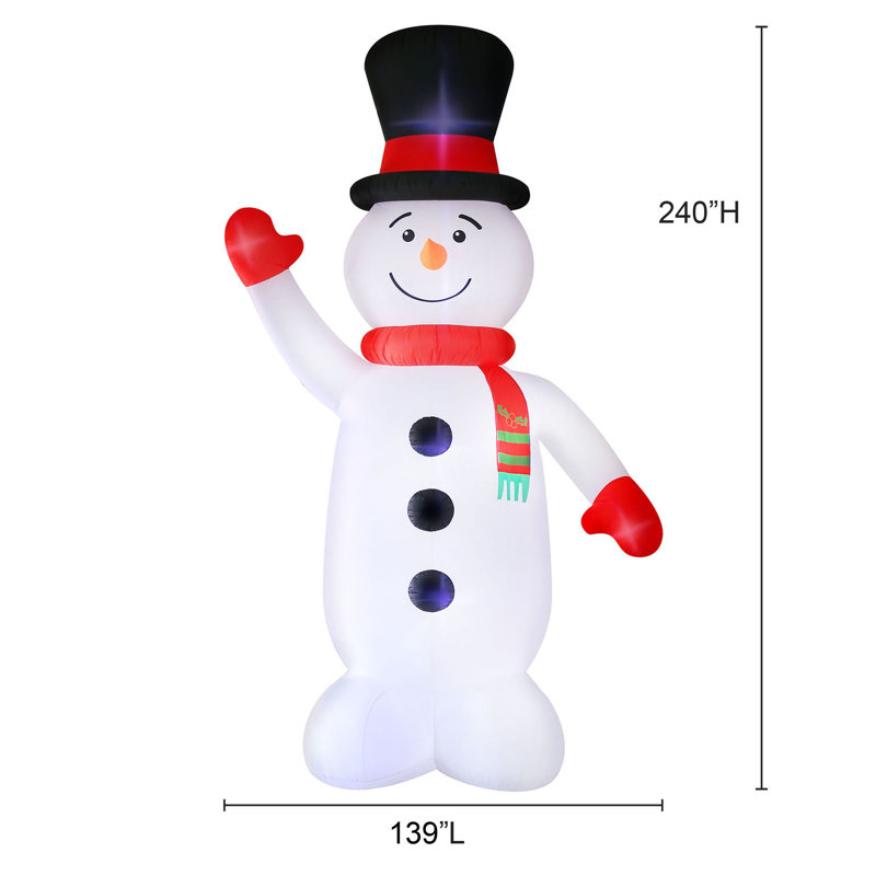 The Holiday Aisle® Christmas Giant Snowman Inflatable | Wayfair