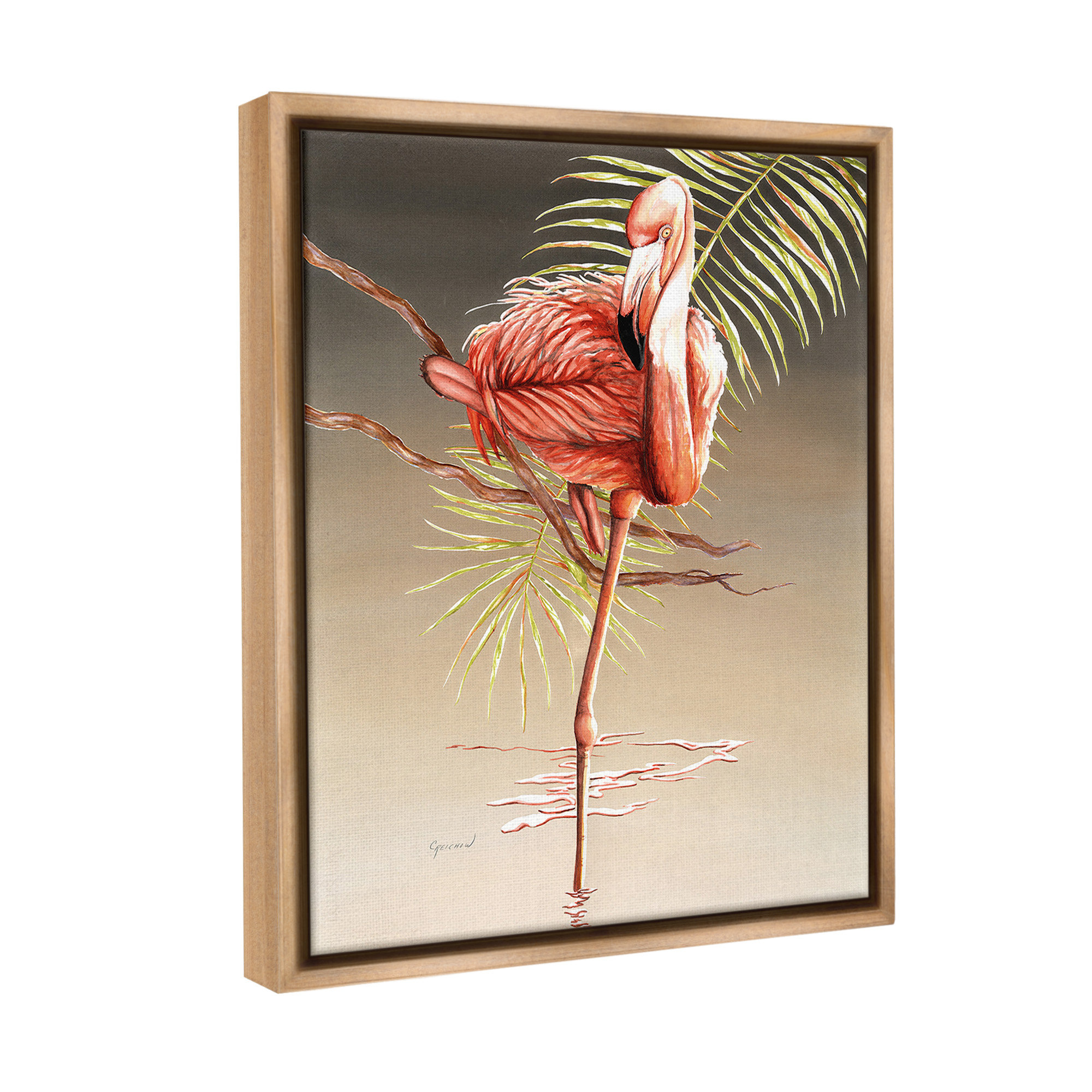 Bay Isle Home™ " Flamingo Balancing With Leaf " by Christine Reichow on ...
