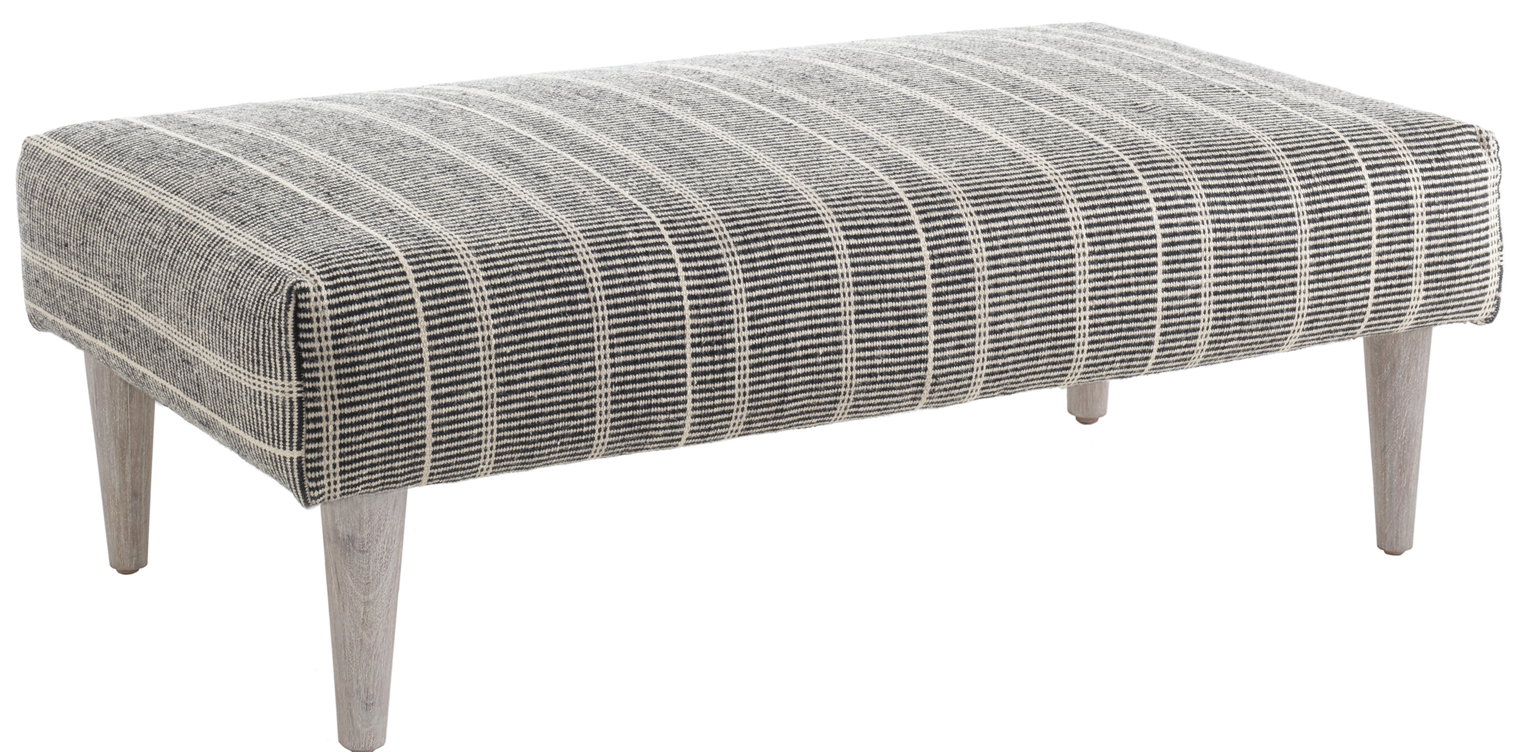 Annie Selke Home Samson Black Tapered Leg Rug Ottoman | Wayfair