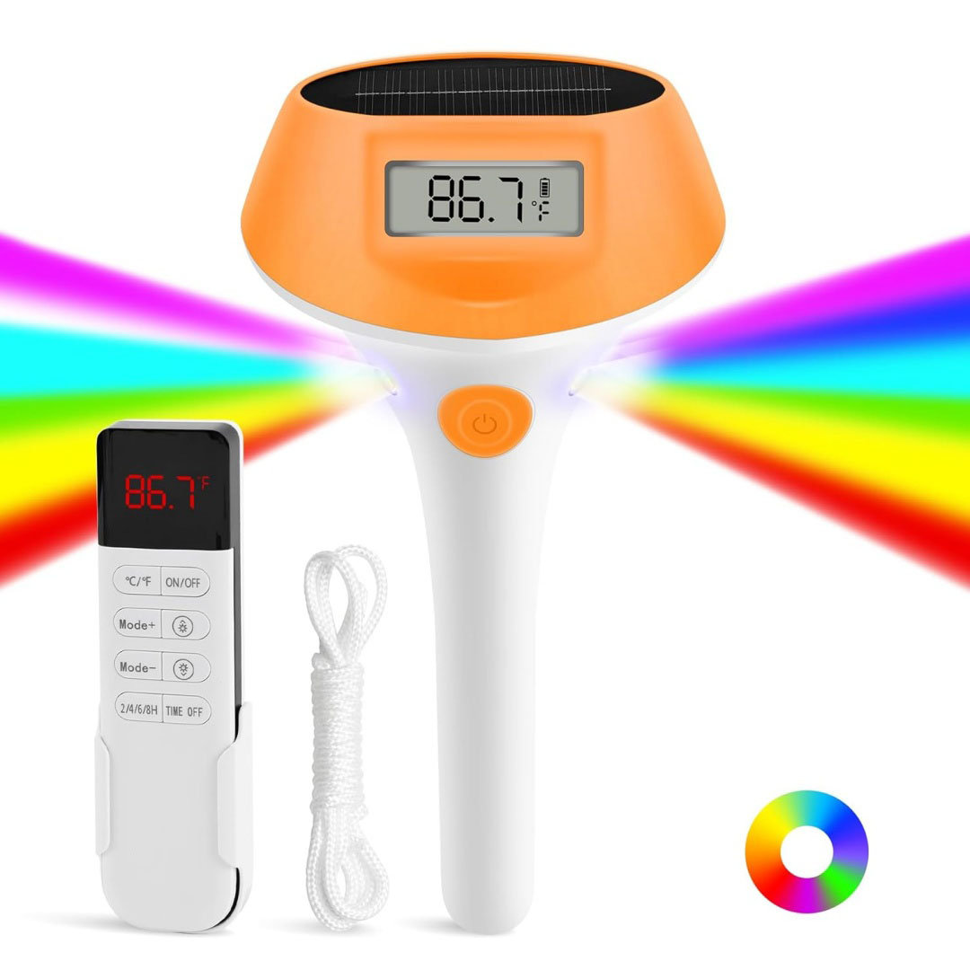 DESIGN SHOP BY SHELL Pool Thermometer Floating Easy Read, Solar Powered ...