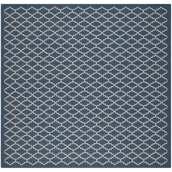Ophelia & Co. Joyner Looped/Hooked Navy/Beige Indoor/Outdoor Rug ...