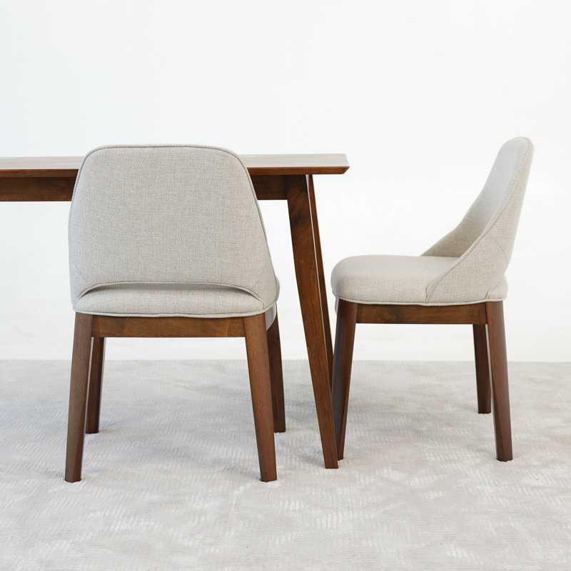 Red Barrel Studio® Neidl Modern Comfy Solid Wood Linen Fabric Dining ...