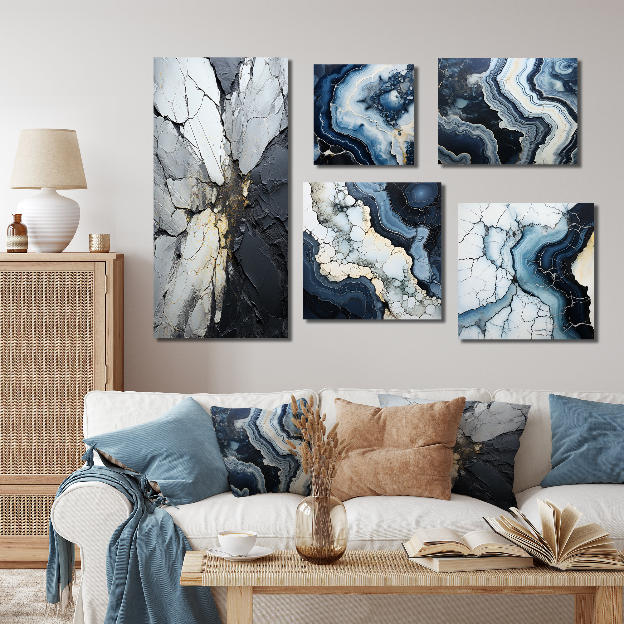 Ivy Bronx Shattered Grey Stone Geode Minimalism II - Spiritual Stone ...