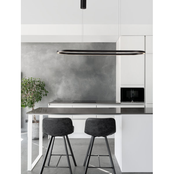 Ivy Bronx Sandy Black Aluminum & Acrylic LED 58 Watt 230 Volt 3248Lm ...