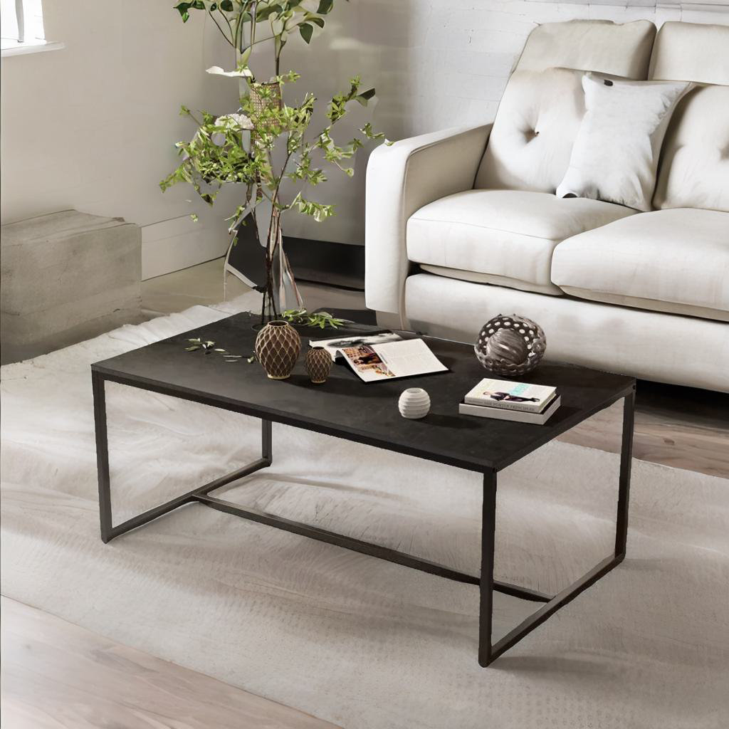 Brayden Studio Osbonre Rectangular Faux Marble Coffee Table Living Room ...