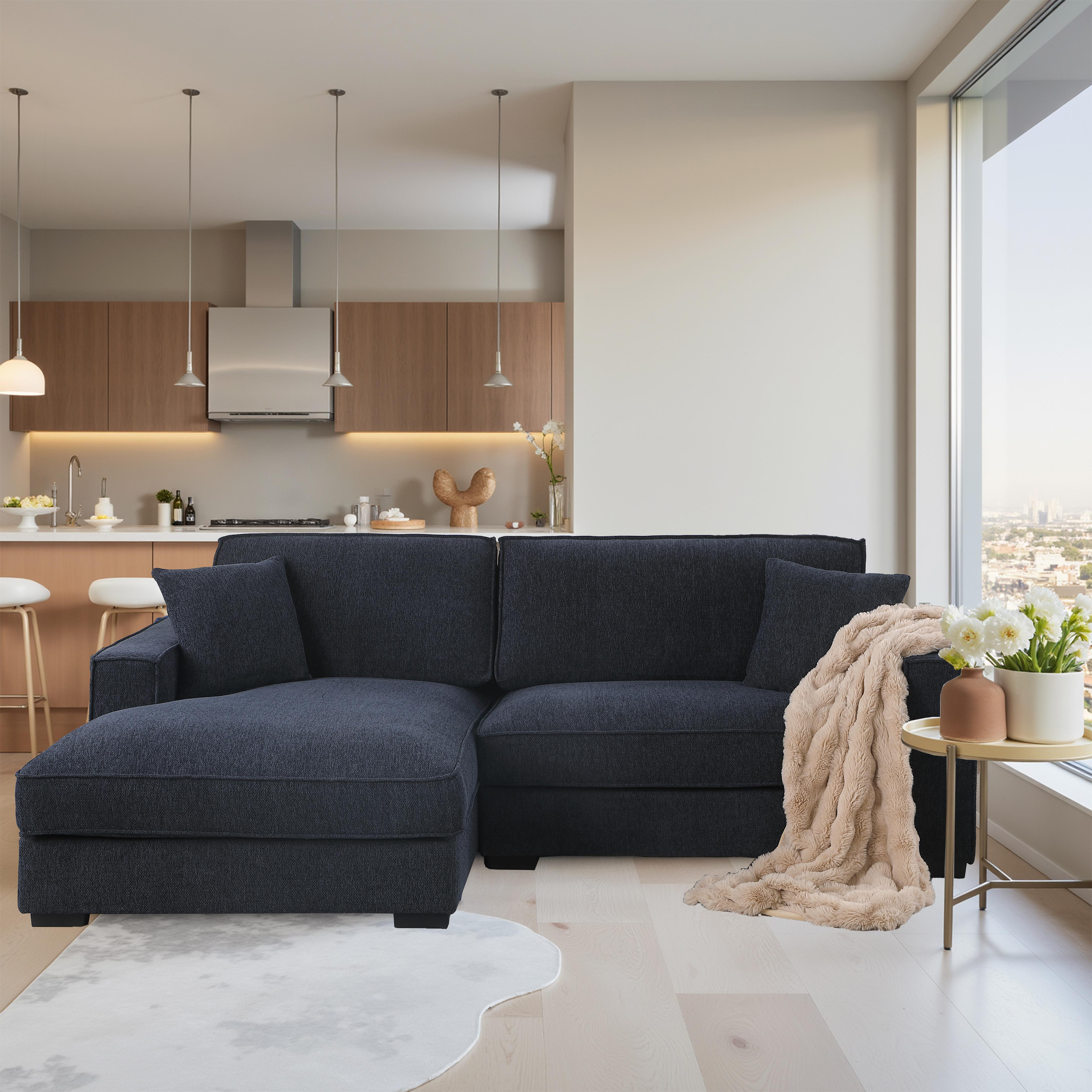 Latitude Run® Oversized Solid Wood L-Shaped Sectional Sofa Chaise With Deep Seat | Wayfair