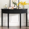 Latitude Run® Console Table With Four Pine Legs And Black Vertical ...