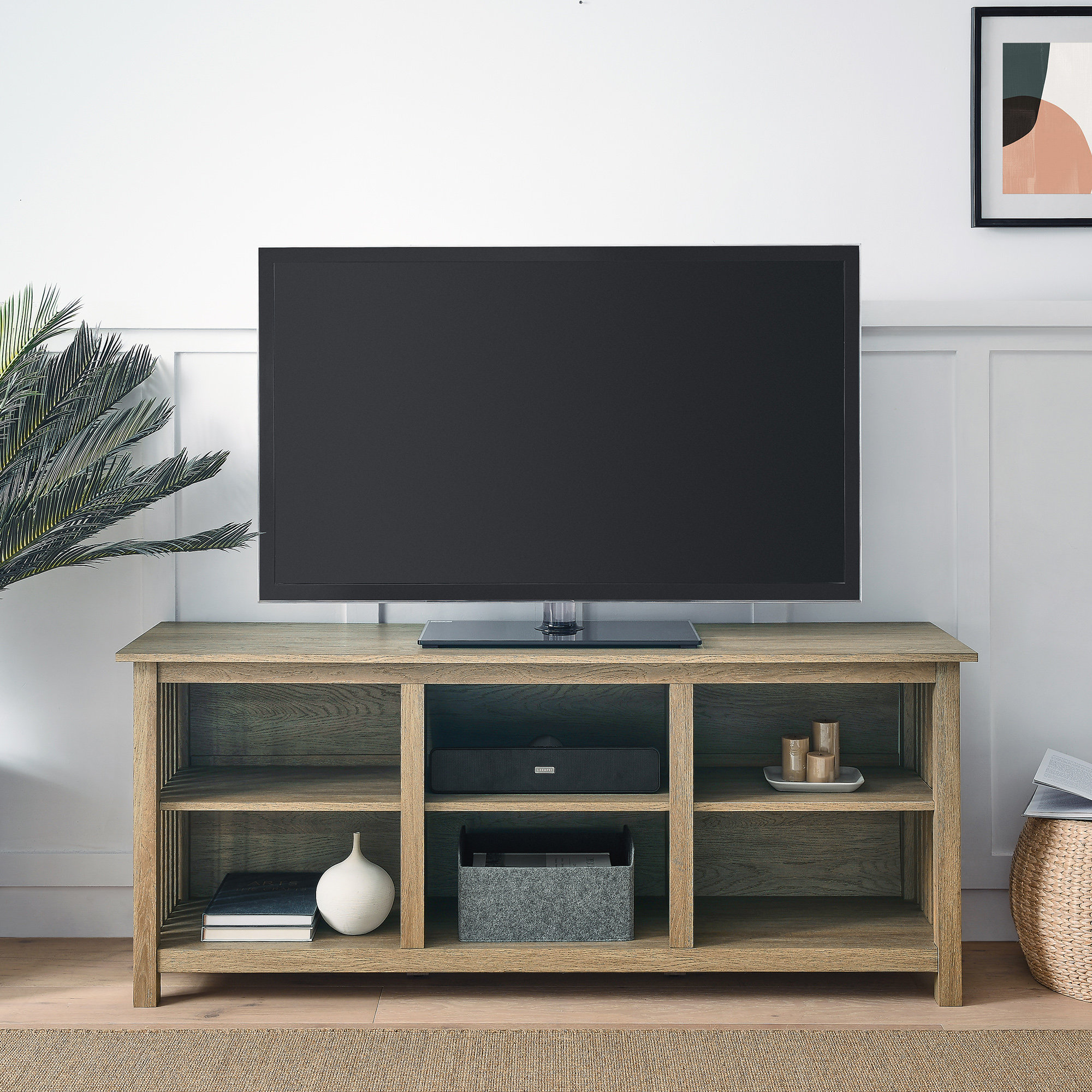 Lark Manor™ 58" Open Storage TV Stand for TVs up to 65" & Reviews | Wayfair