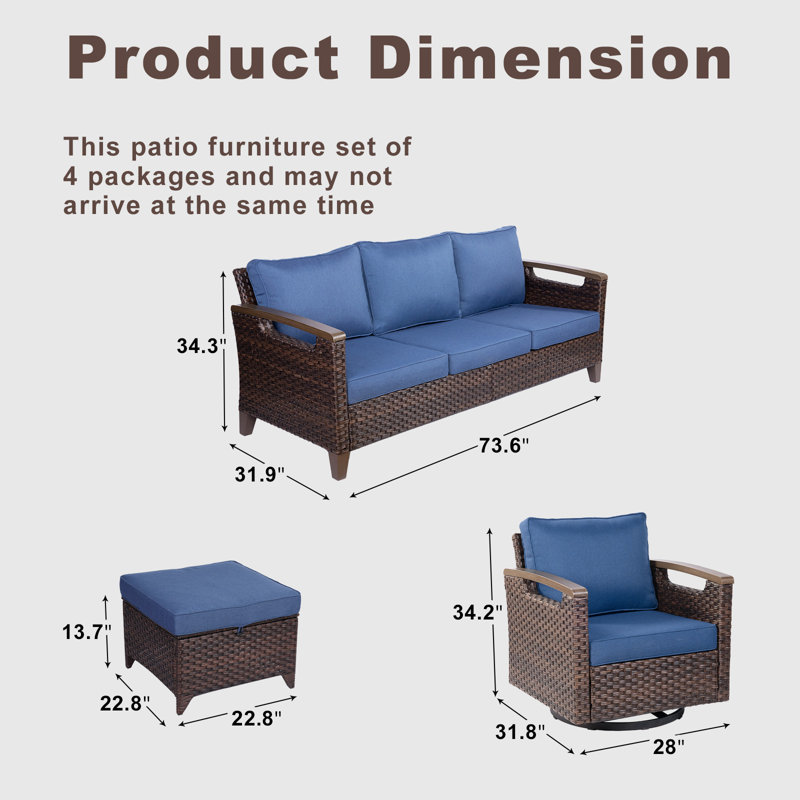 Latitude Run® 8 - Person Outdoor Seating Group With Cushions | Wayfair