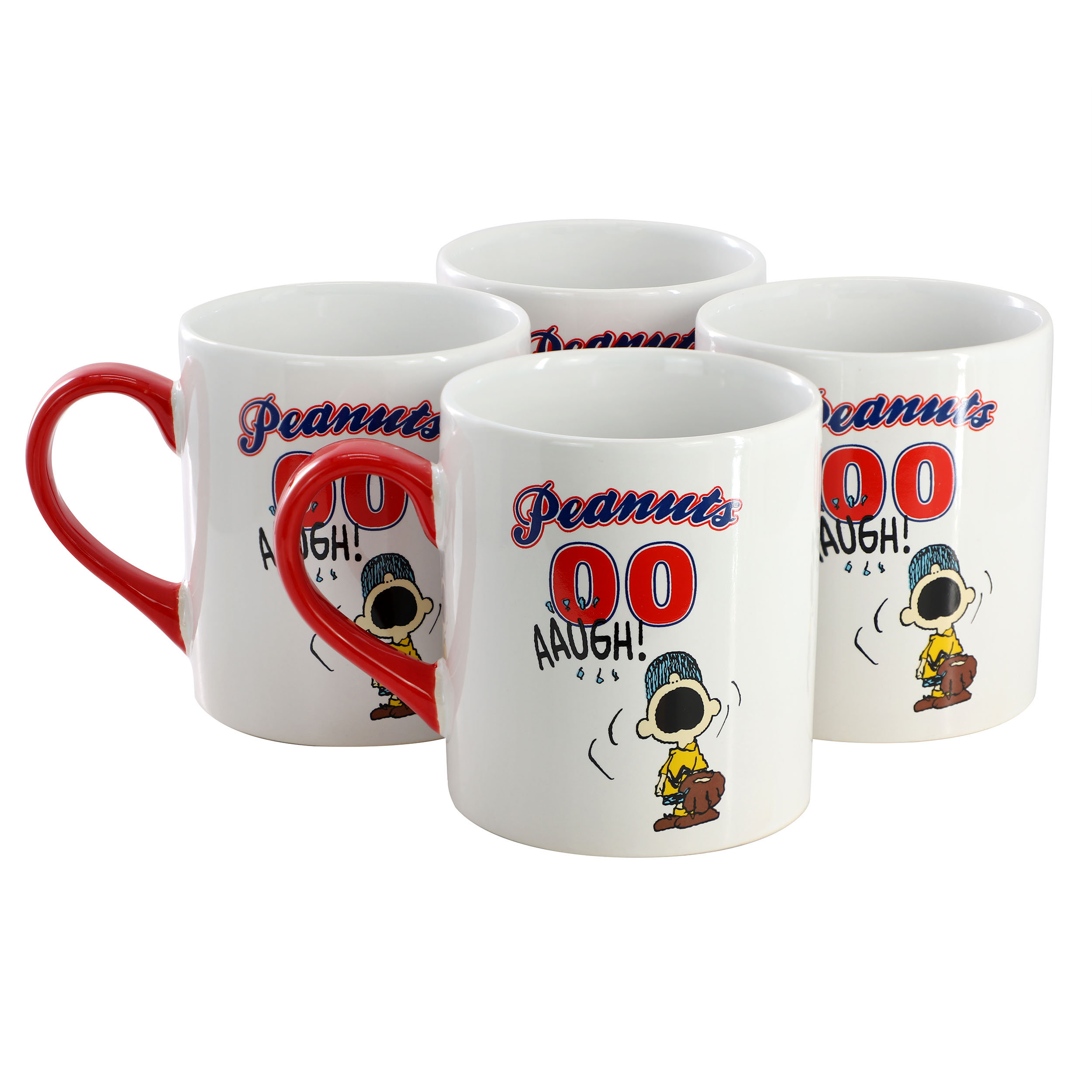 Gibson 4 Piece 19 Ounce Peanuts Stoneware Mug Set in White | Wayfair