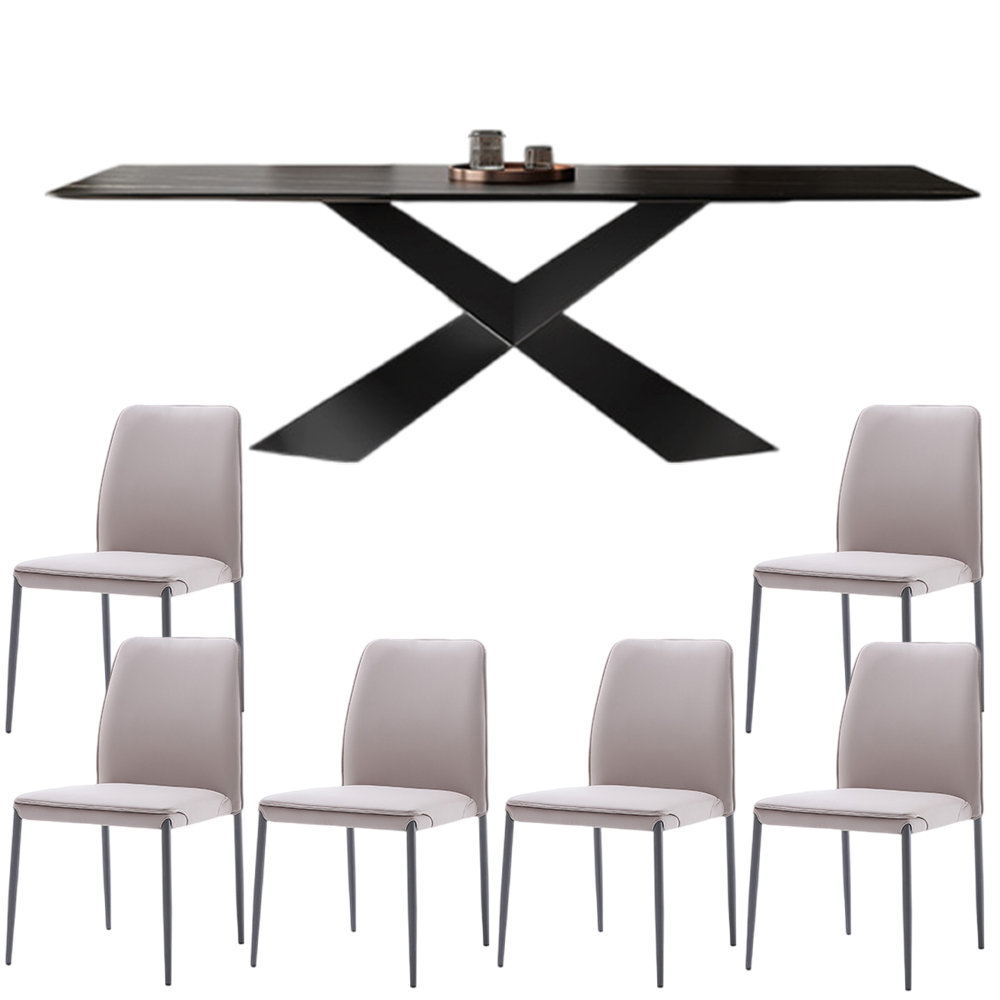 Elamer Italian style minimalist dining table sets | Wayfair