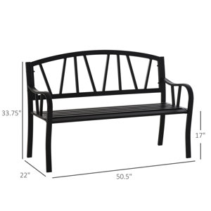 Red Barrel Studio® Jaciyah Metal Outdoor Bench & Reviews | Wayfair
