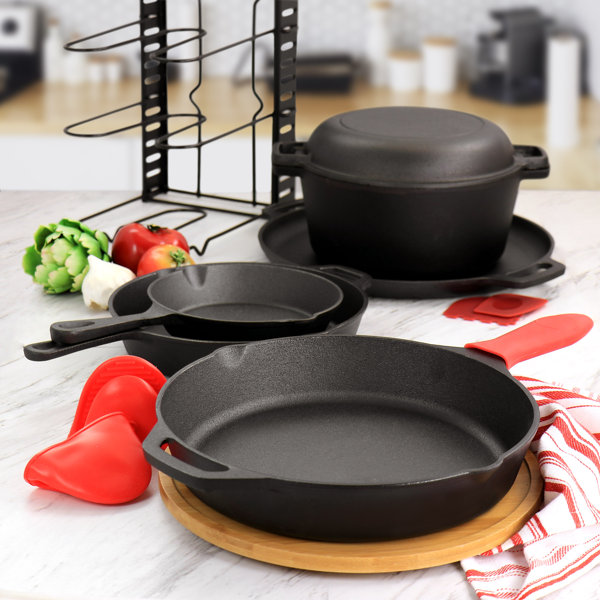 MegaChef 12 Piece Cast Iron Cookware Set & Reviews | Wayfair