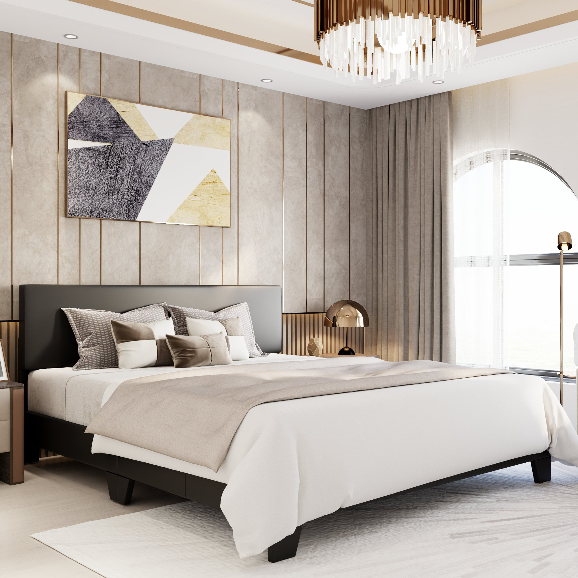 Corrigan Studio® Litta Tufted Panel Headboard Bed & Reviews | Wayfair