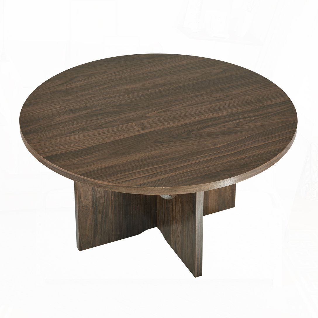 George Oliver Round Wood Coffee Table With Cross Leg | Wayfair