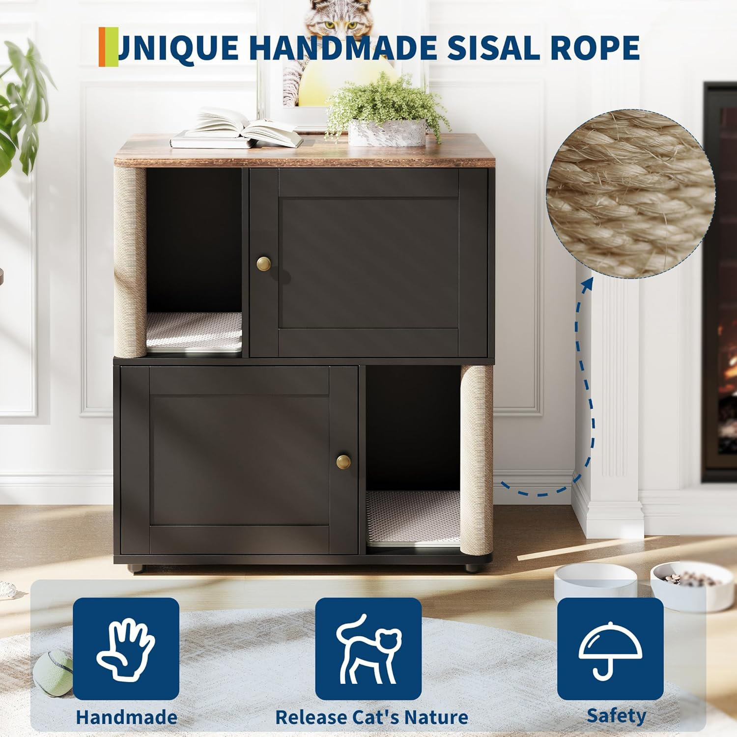 Tucker Murphy Pet™ Cat Litter Box Furniture, Cat Litter Cabinet w ...