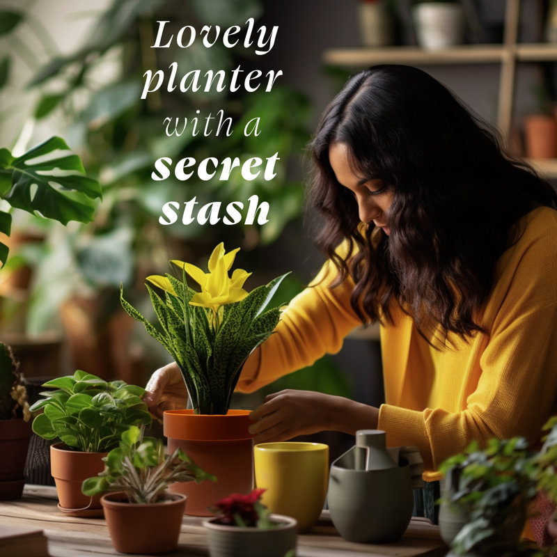 WYZworks Flower Pot Diversion Safe with Secret Hidden Lock Box Storage ...