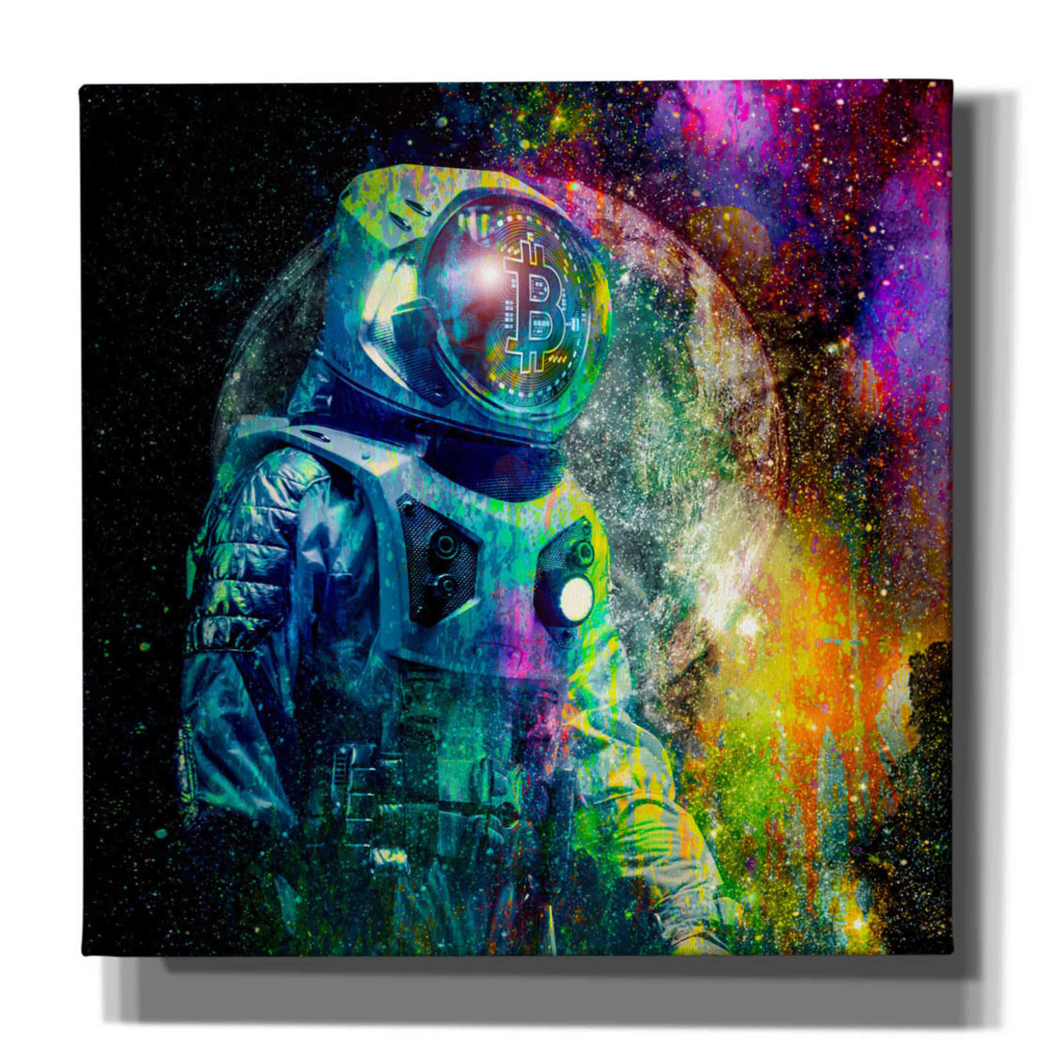 Trinx BTC Bitcoin Moonlanding - Wrapped Canvas Print | Wayfair