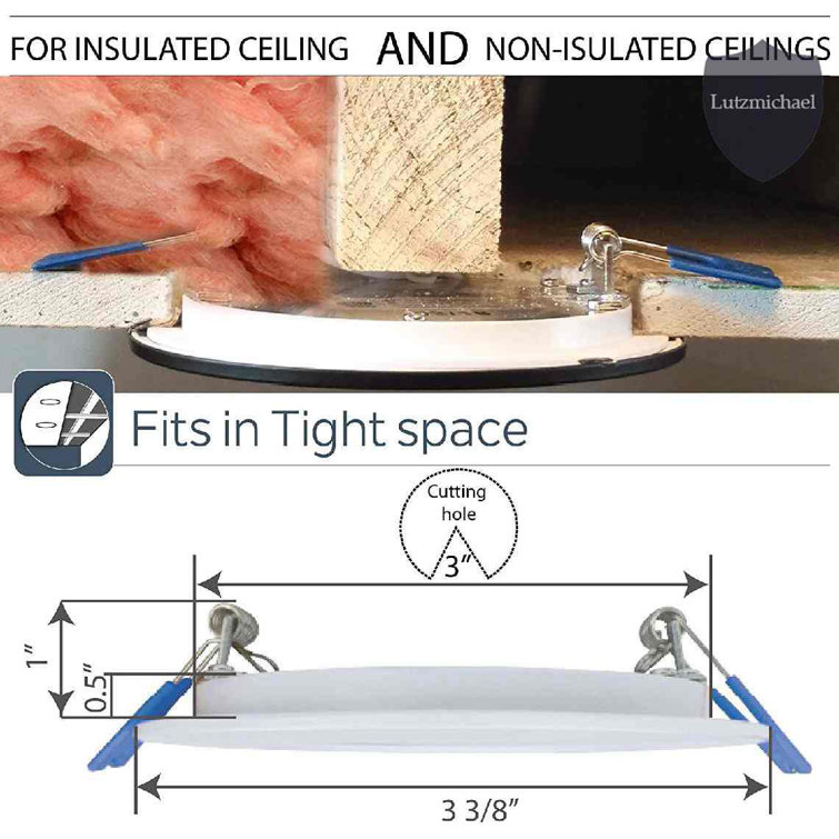 menggutong 3 Recessed Ultra, IC Rated, Dimmable, 6W=50W Large Junction ...