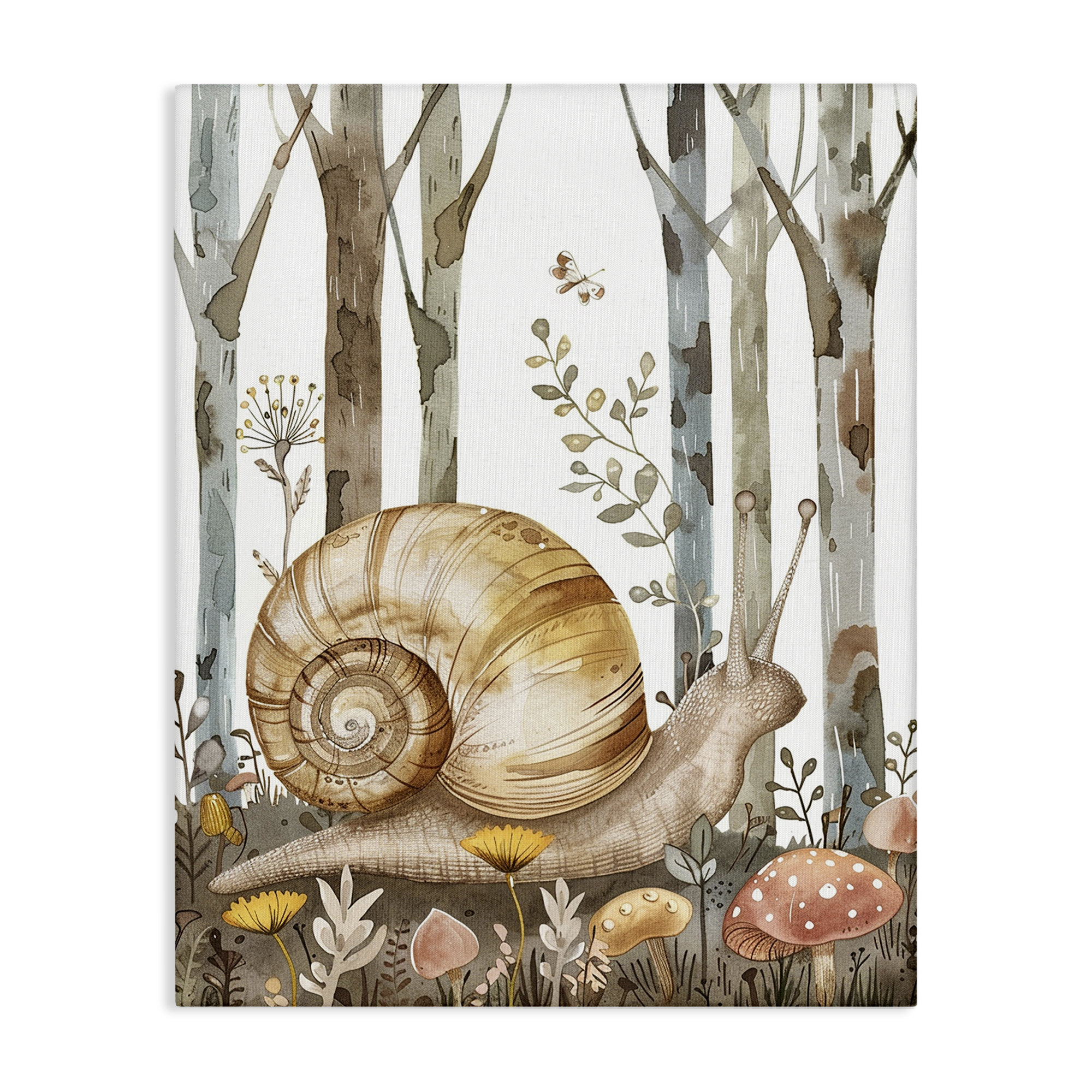 Gracie Oaks Woodland Snail Nature Canvas Wall Art by LSR Design Studio ...
