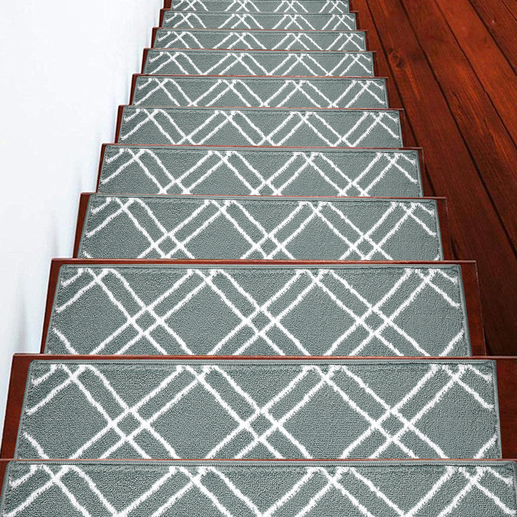 Latitude Run® Kiniesha Non-Slip Teal Stair Tread | Wayfair