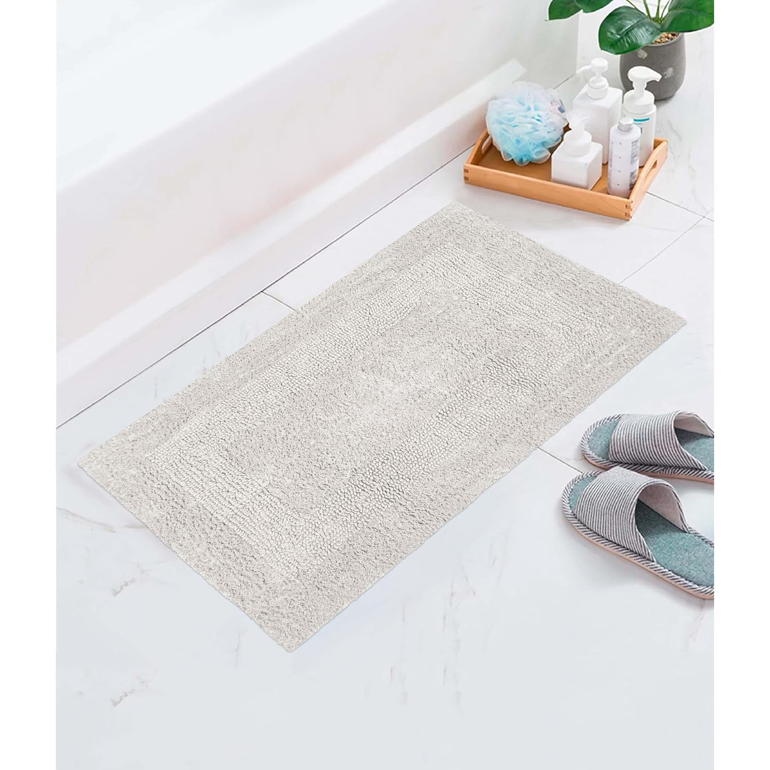 Latitude Run® Luxurious Bath Mat Rug - Set Of 2 Reversible Heavyweight ...