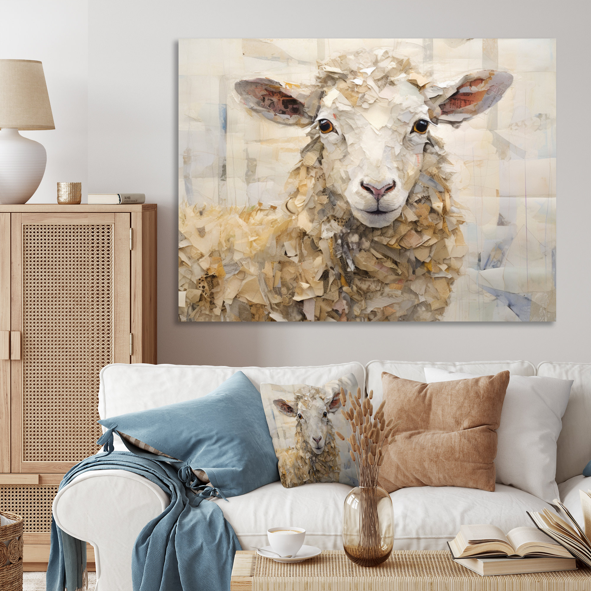 August Grove® Abstract Sheep Grazing II | Wayfair