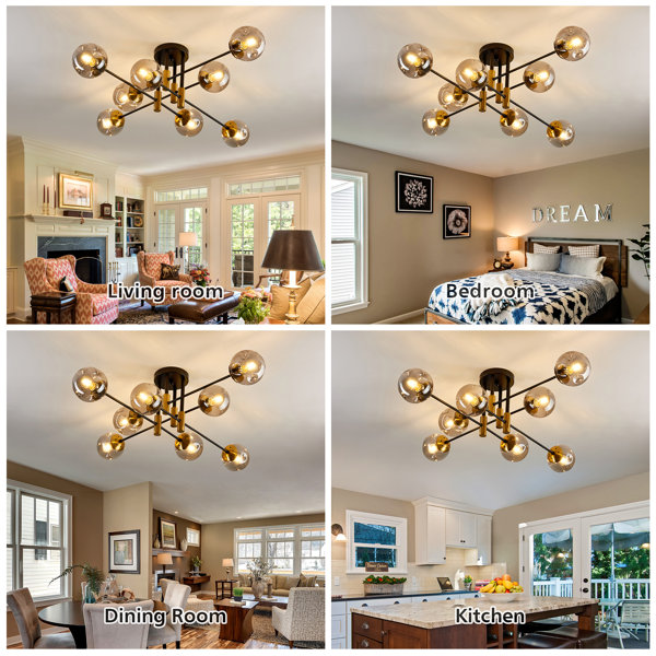 Corrigan Studio® Maezie Glass Semi Flush Mount & Reviews | Wayfair