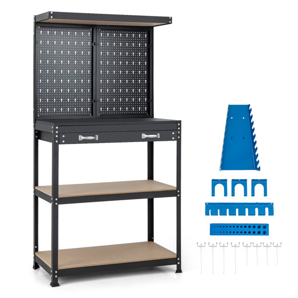 WFX Utility™ Multi-use Workbench W/ 2 Shelves Heavy-duty Work Table ...