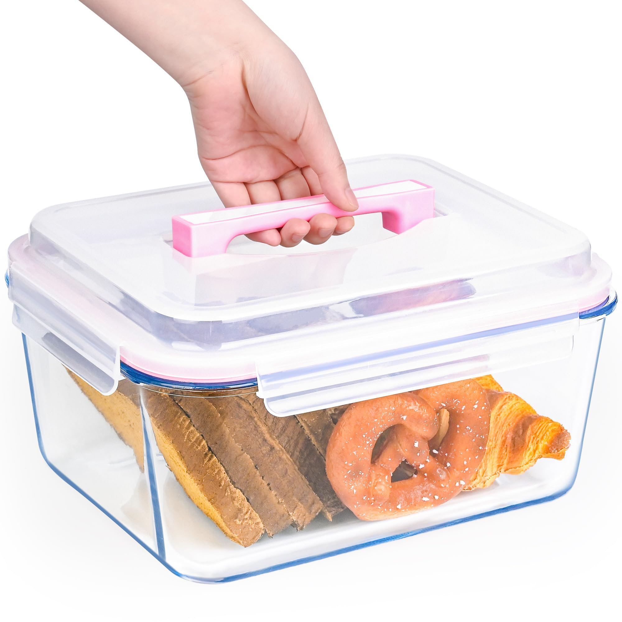 Orren Ellis Glass Bread Box Airtight Bread Container, 190Oz / 24Cup ...