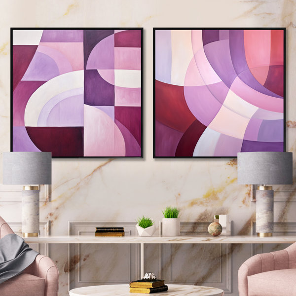 DesignArt Mauve Motion Abstract Shapes - Abstract Shapes Square Collage ...