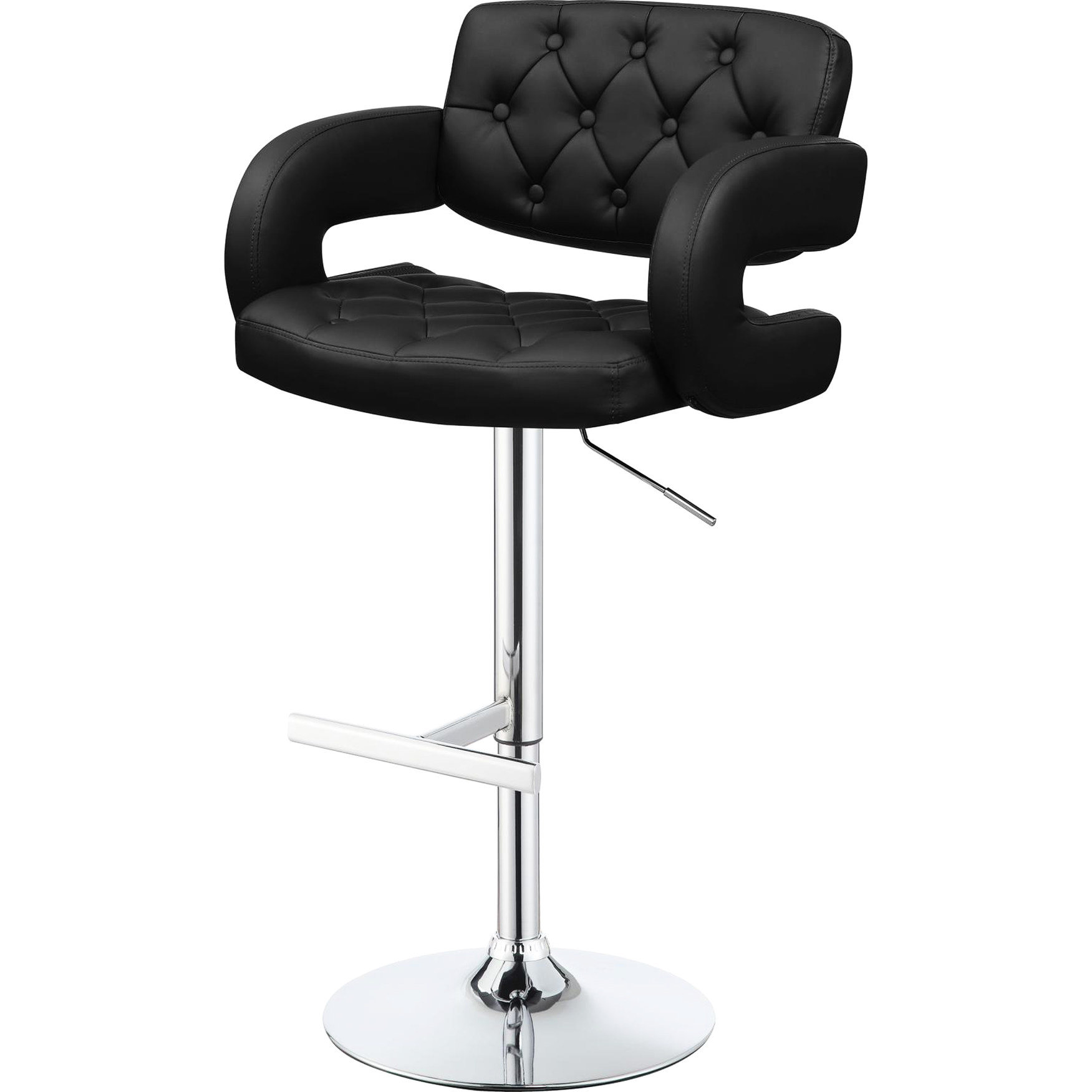 Corrigan Studio® Black Back Bar Stool With Base For Modern Dining Areas ...