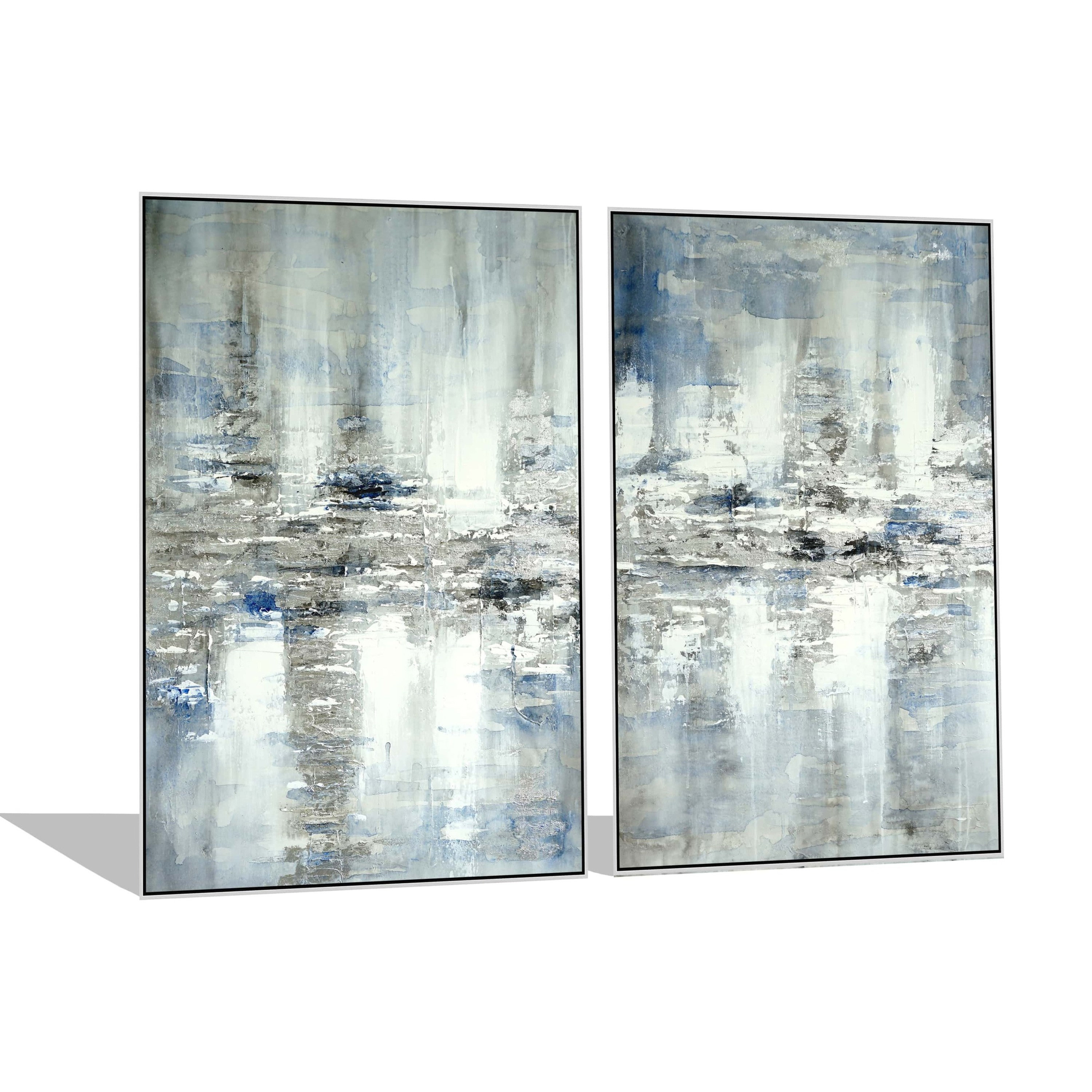 Latitude Run® Horizon Mist Blue Textured Diptych Canvas Wall Art - 37 ...