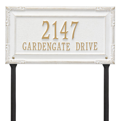 Whitehall Products Gardengate Personalized Grande 2-Line Lawn Address ...