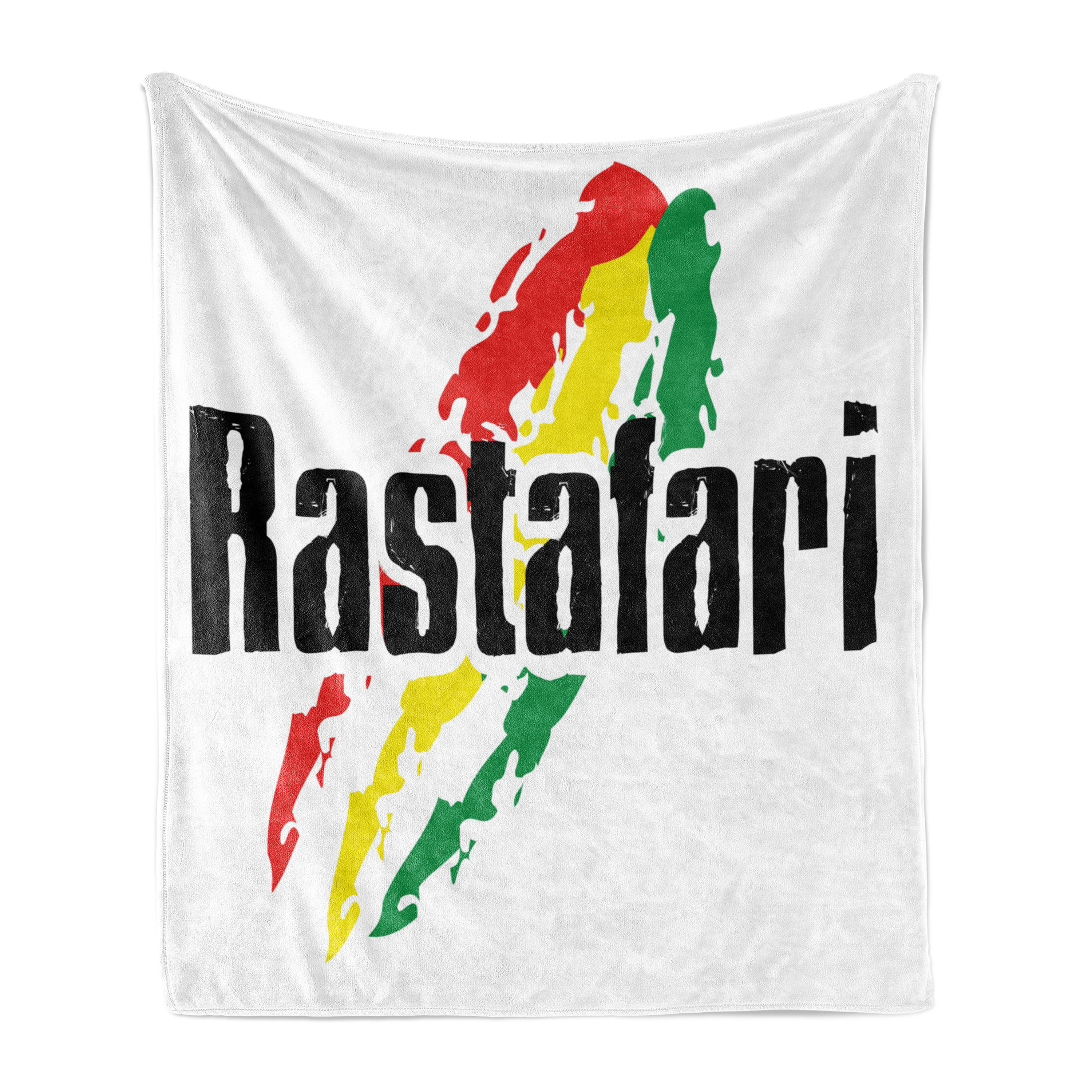 Ambesonne Rasta Fleece Throw Blanket Grunge Rastafari Words Red Green ...