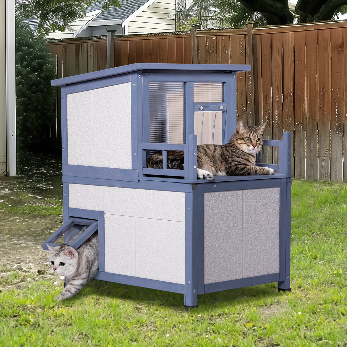 Tucker Murphy Pet™ Insulated Cat House 2-Story | Wayfair