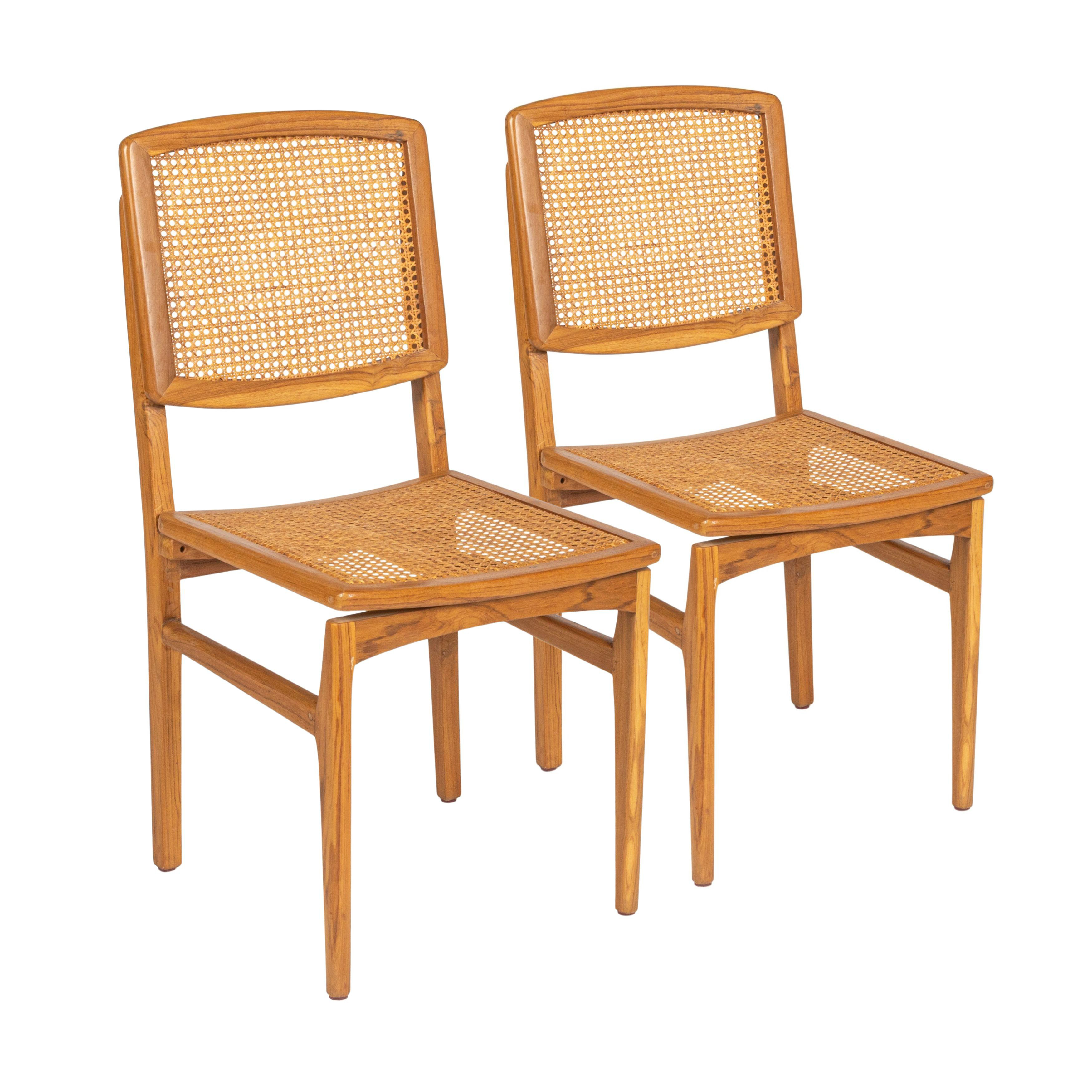 Rowena Interiors Mango Wood And Cane Dining Chairs | Perigold