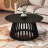 Ebern Designs Solid Wood Base Single Coffee Table Round Coffee Table ...
