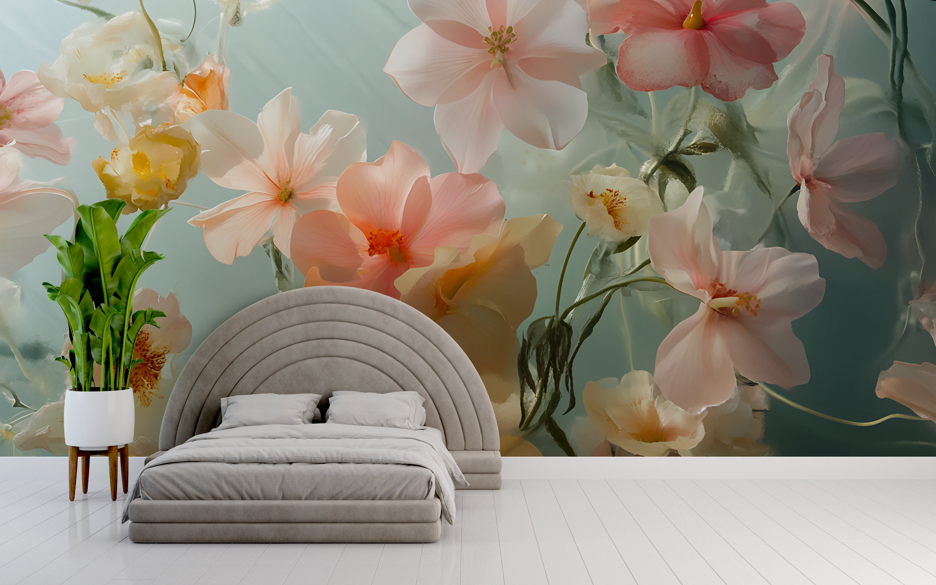 Red Barrel Studio® Underwater Floating Flowers Wallpaper – Dreamy ...