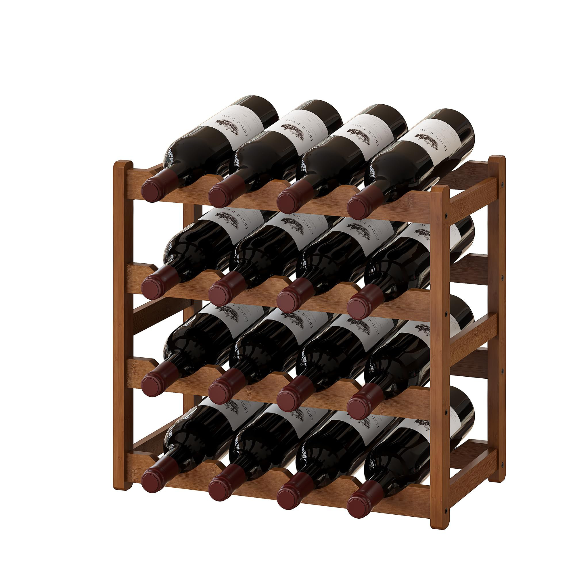 Prep & Savour Devontra 16 Bottle Solid Wood Tabletop Wine Bottle Rack ...