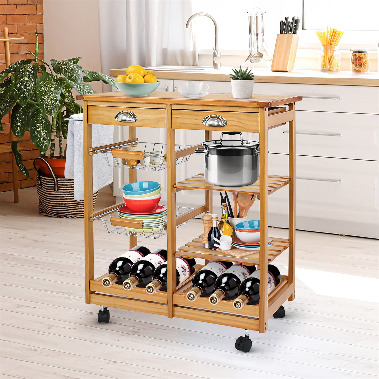 Mercer41 Khavar Kitchen Cart | Wayfair